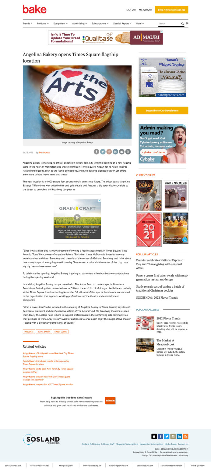 Angelina Bakery opens Times Square flagship location - Angelina Bakery